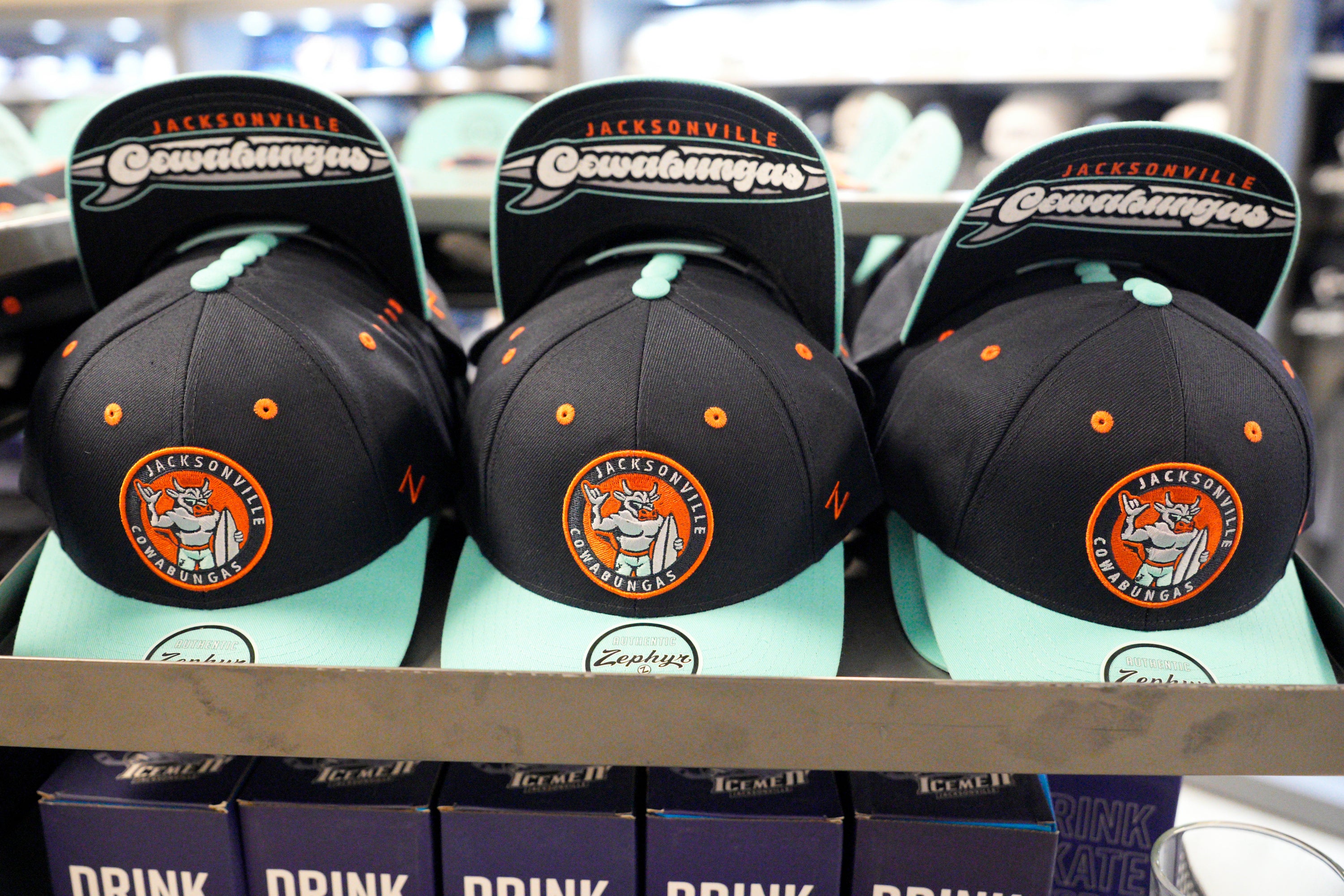 Jacksonville Icemen Cowabunga Navy/Aqua Hat – Jacksonville Icemen Team ...